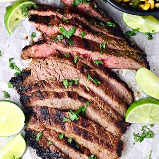Grilled Flank Steak with Roasted Garlic Butter