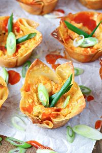 Baked Buffalo Chicken Wonton Cups – Let's Dish Recipes